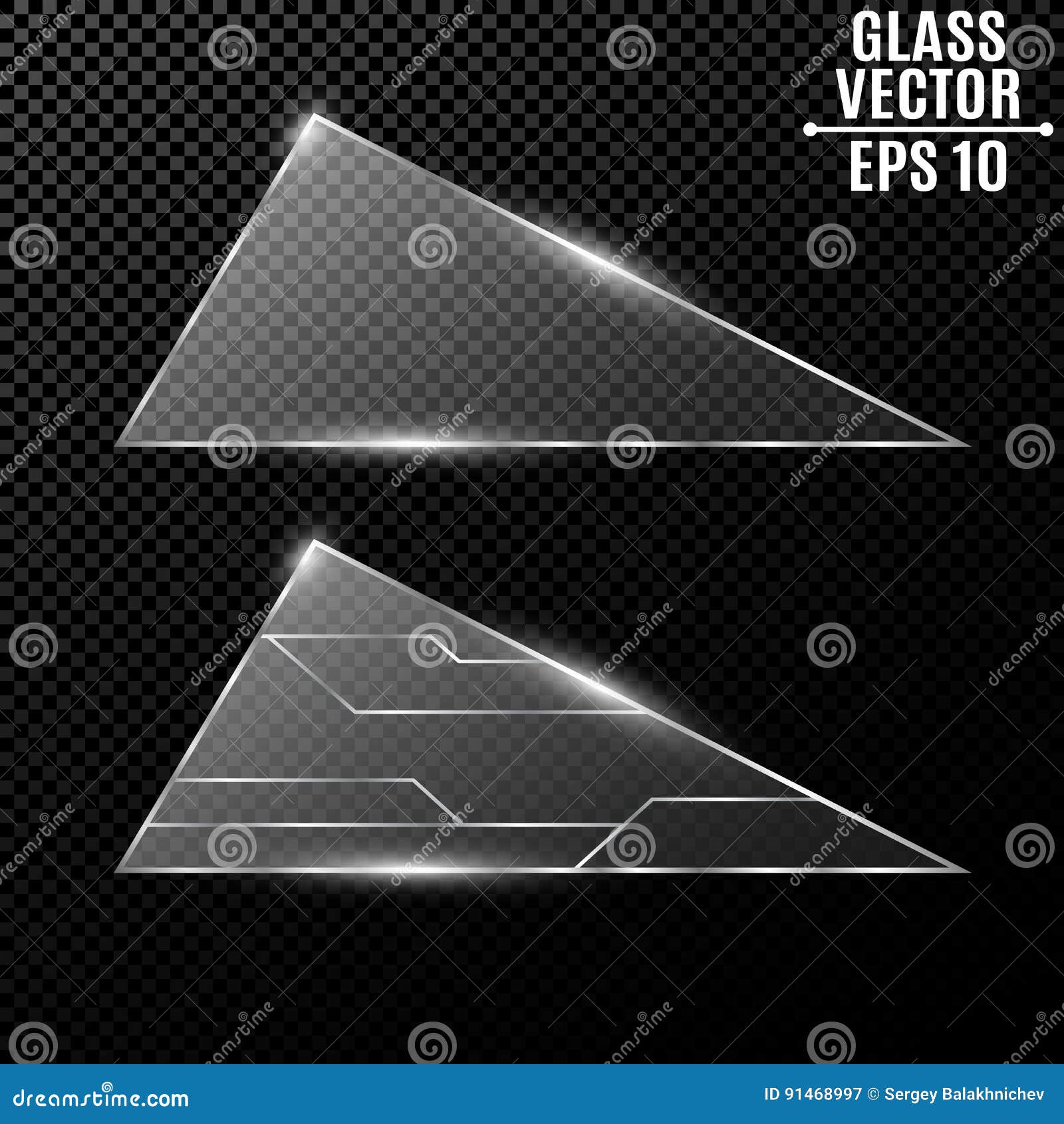 Modern, Transparent Triangular Glass. New Computer High-tech Technology ...