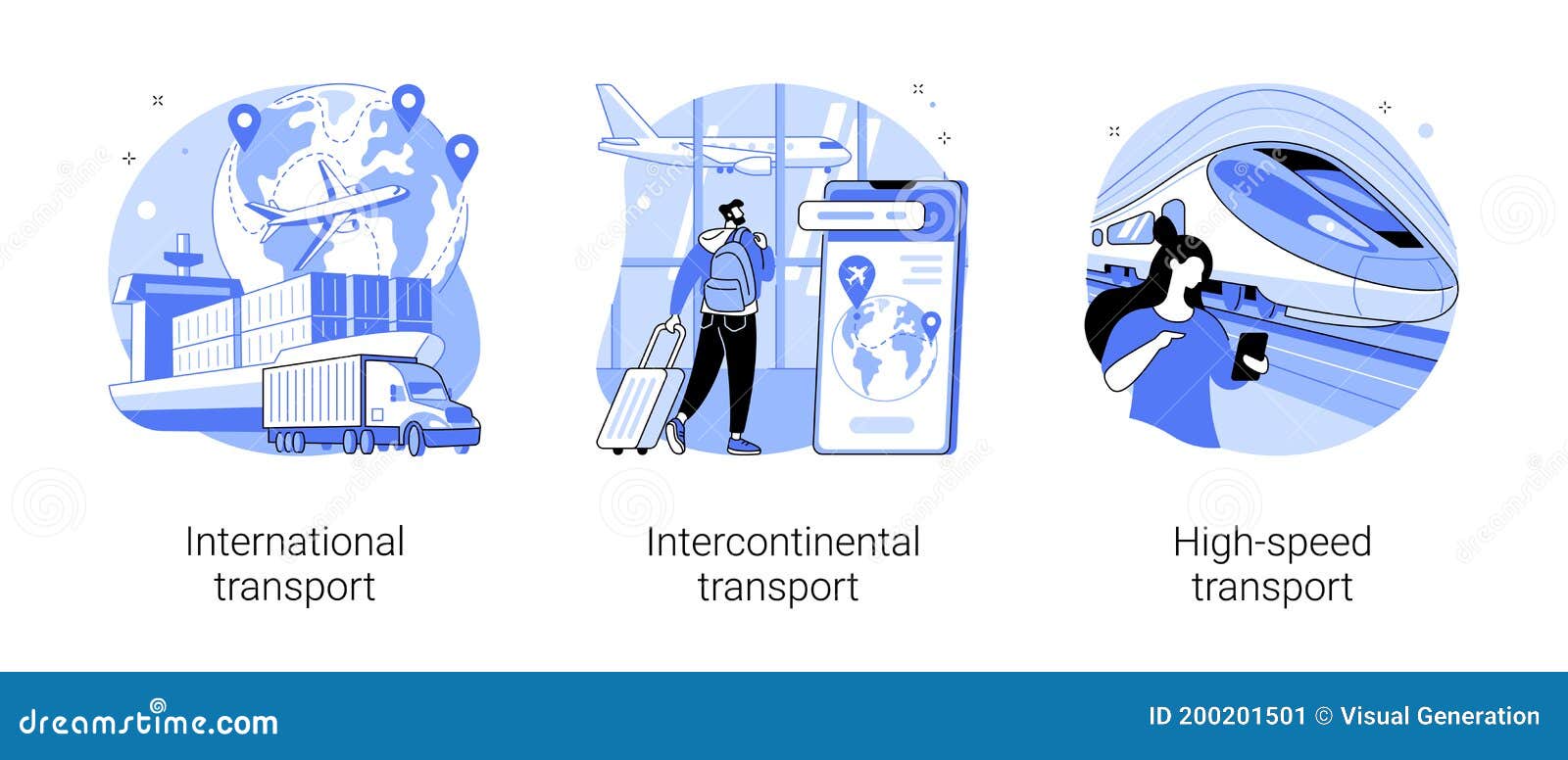 Modern Transportation Abstract Concept Vector Illustrations. Stock ...