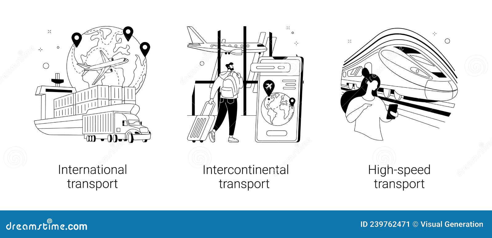 Modern Transportation Abstract Concept Vector Illustrations. Stock ...