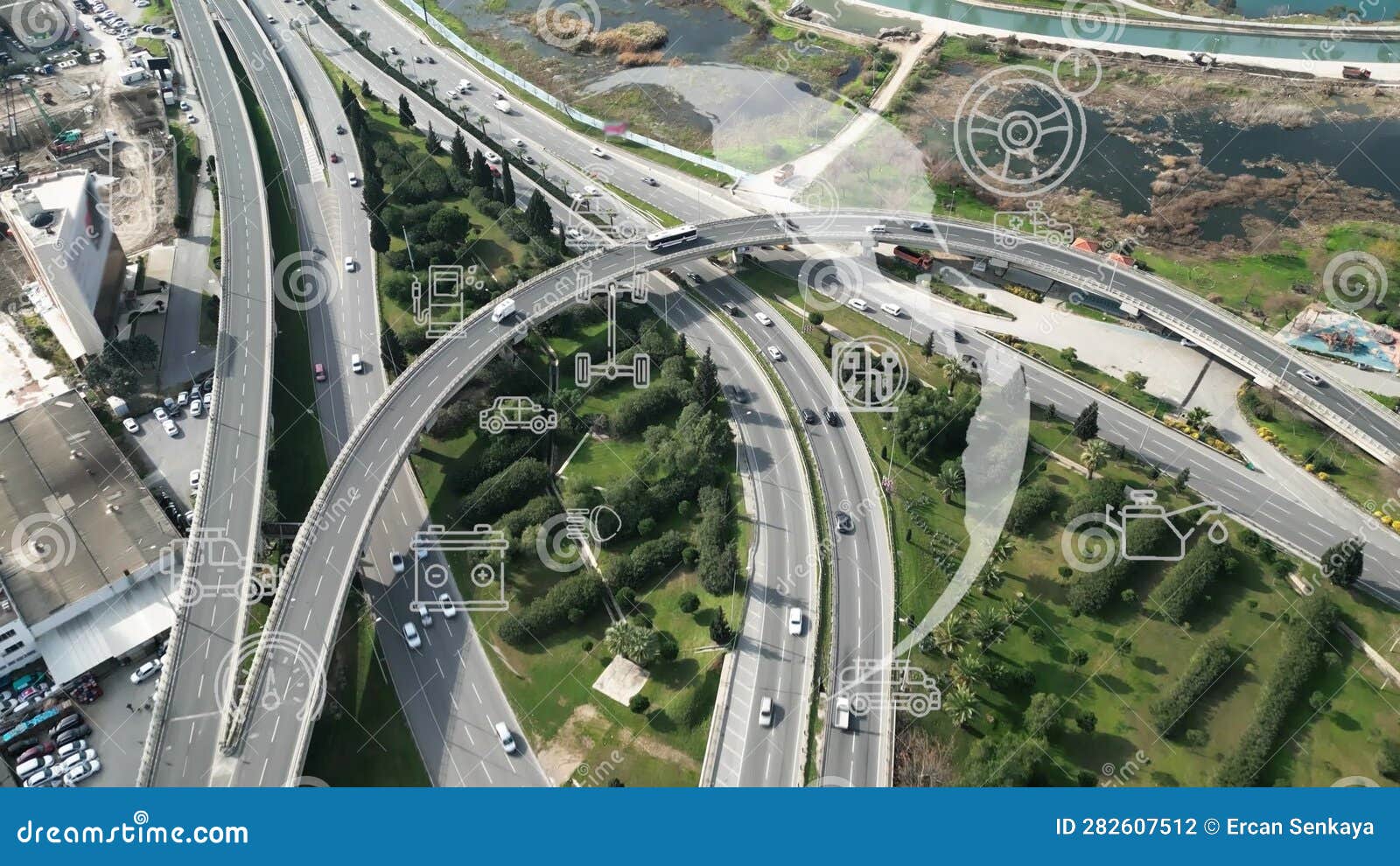 Modern Transportation and Communication Network Concept. Stock Footage ...
