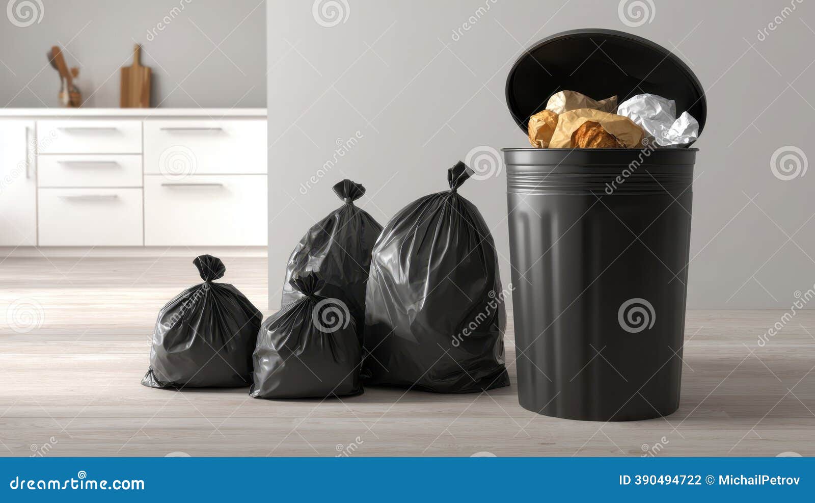 Modern Trash Bins For Waste Segregation At Airport Terminal. Management ...