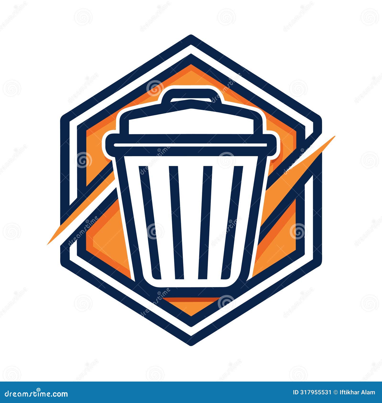 A Modern Trash Can with a Hexagonal Shape, Designed for Efficient Waste ...