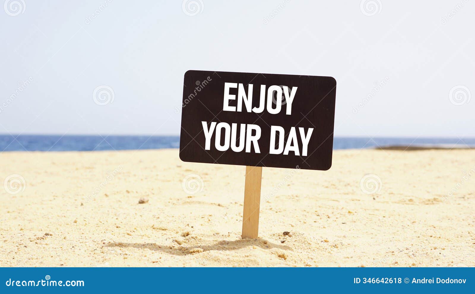 Modern Travel Message for the Beach Enjoy Your Day Stock Photo - Image ...
