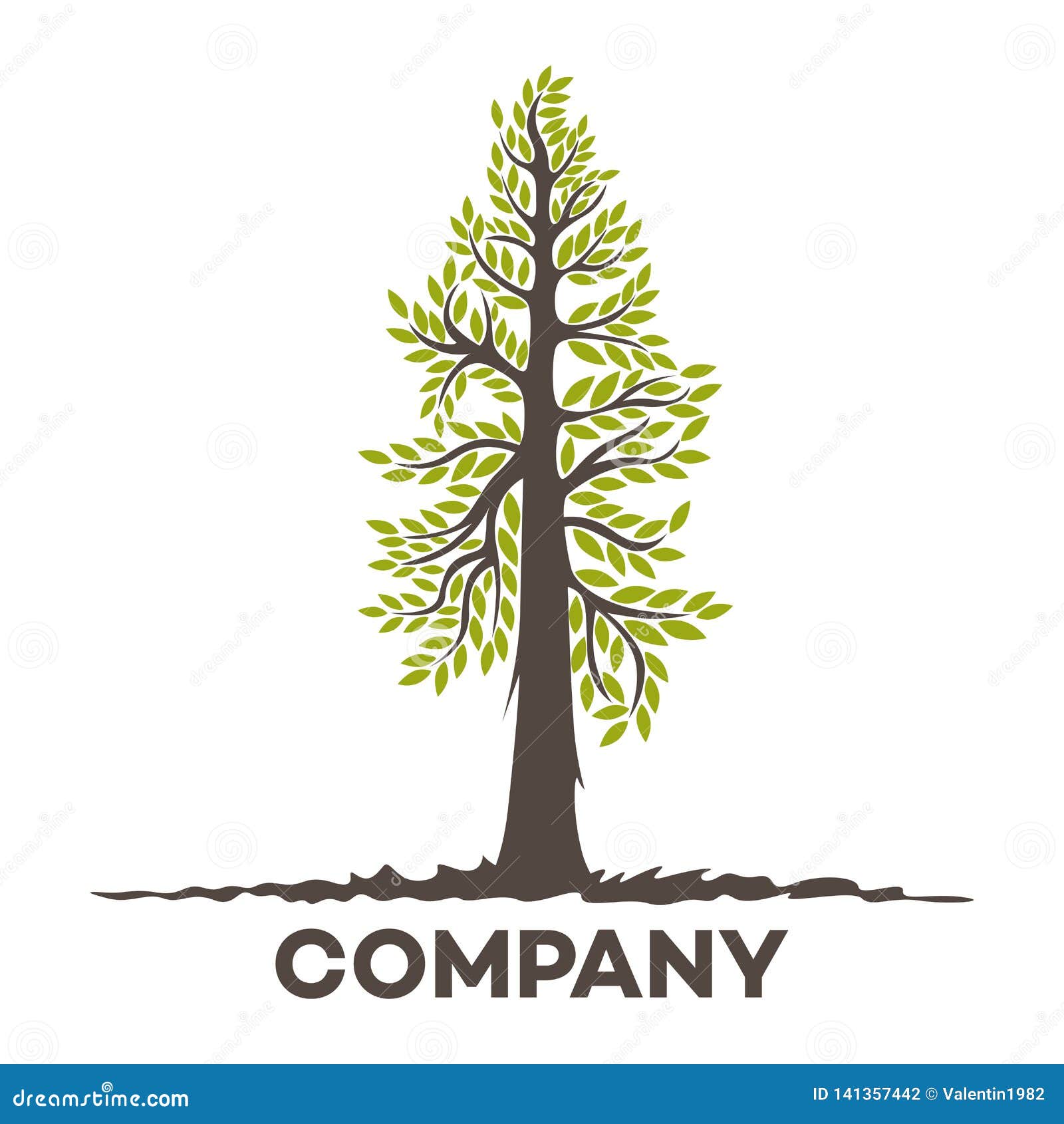 Modern Tree Logo. Vector Illustration. Stock Vector - Illustration of ...