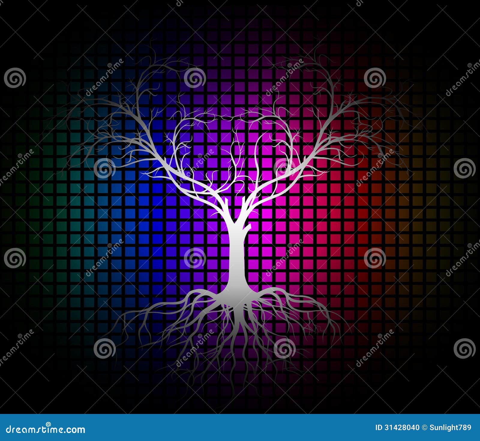 Modern Tree Silhouette Background Stock Illustration - Illustration of ...