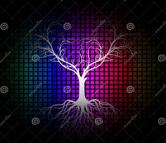 Modern Tree Silhouette Background Stock Illustration - Illustration of ...