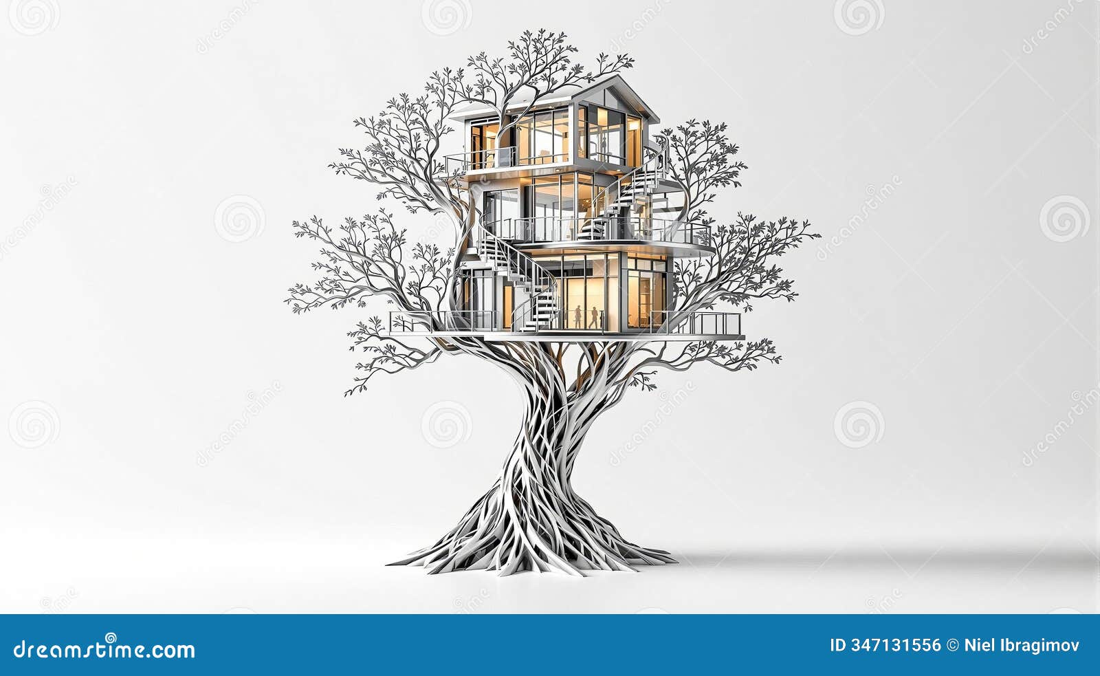 Modern Treehouse Integrated with Nature Showcasing Unique Architectural ...