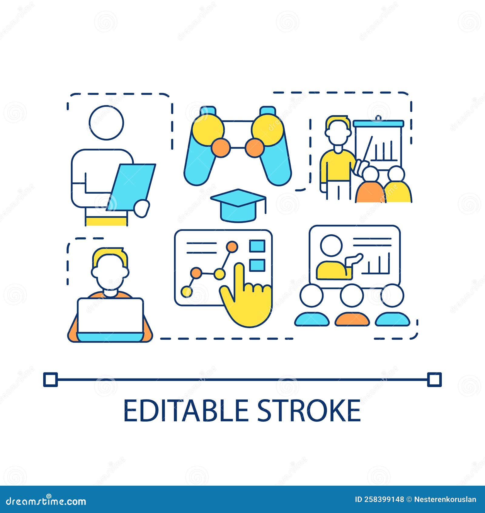 Modern Trends in Education Concept Icon Stock Vector - Illustration of ...