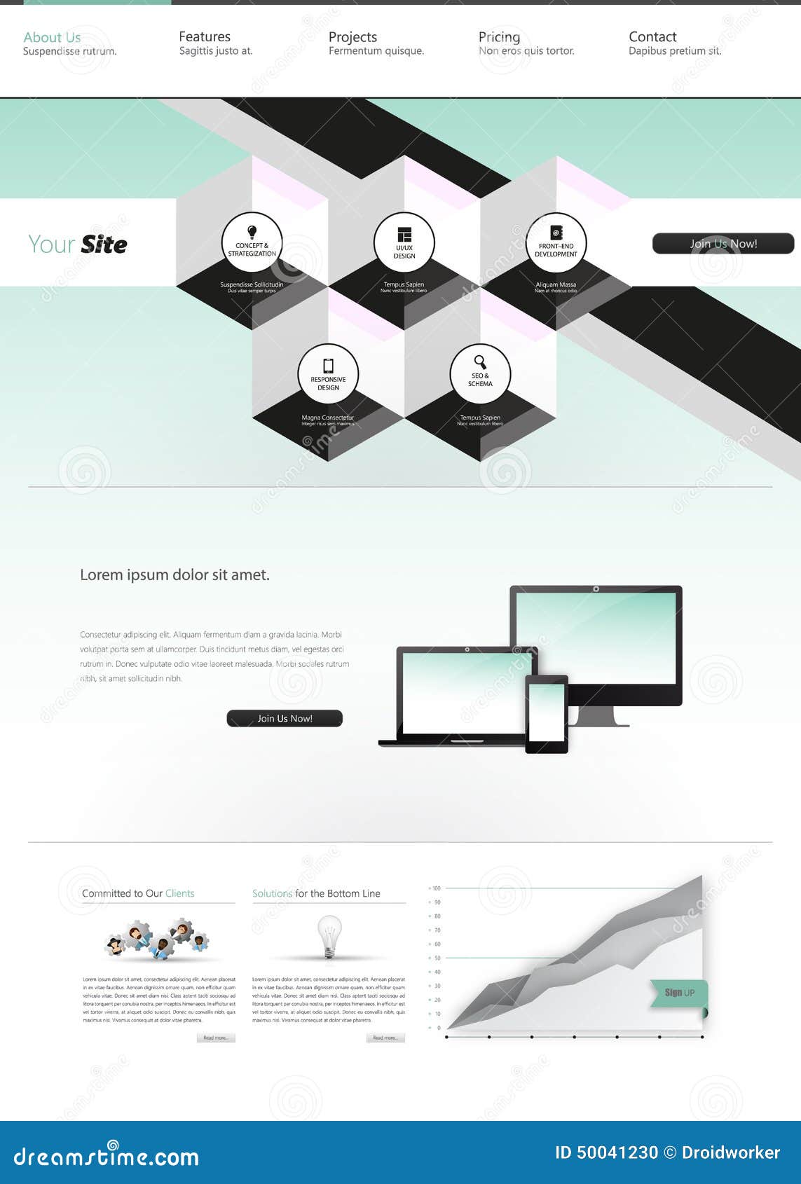 Modern Trendy and Creative Website Template. Abstract Web Design ...