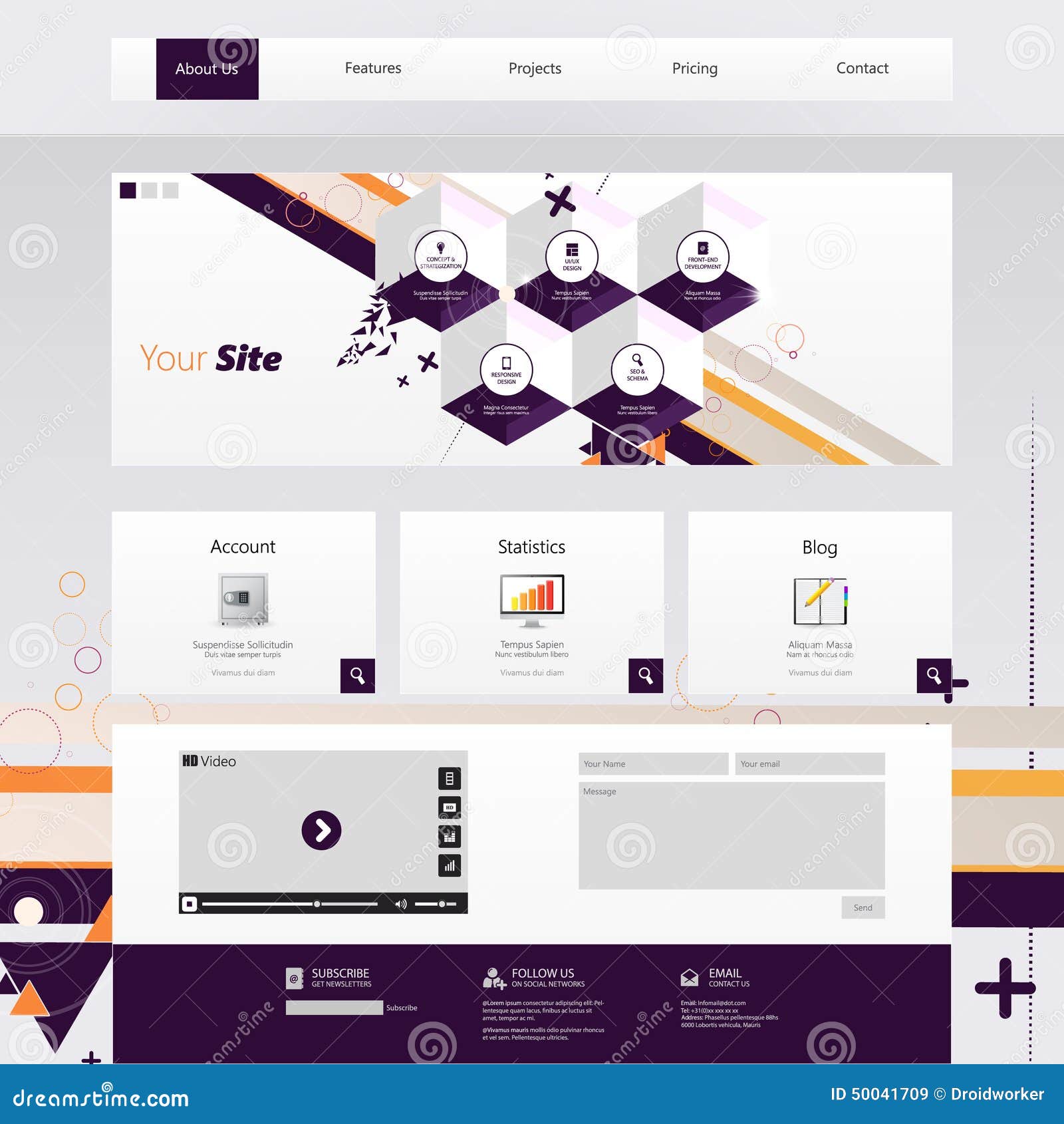 Modern Trendy and Creative Website Template. Abstract Web Design ...