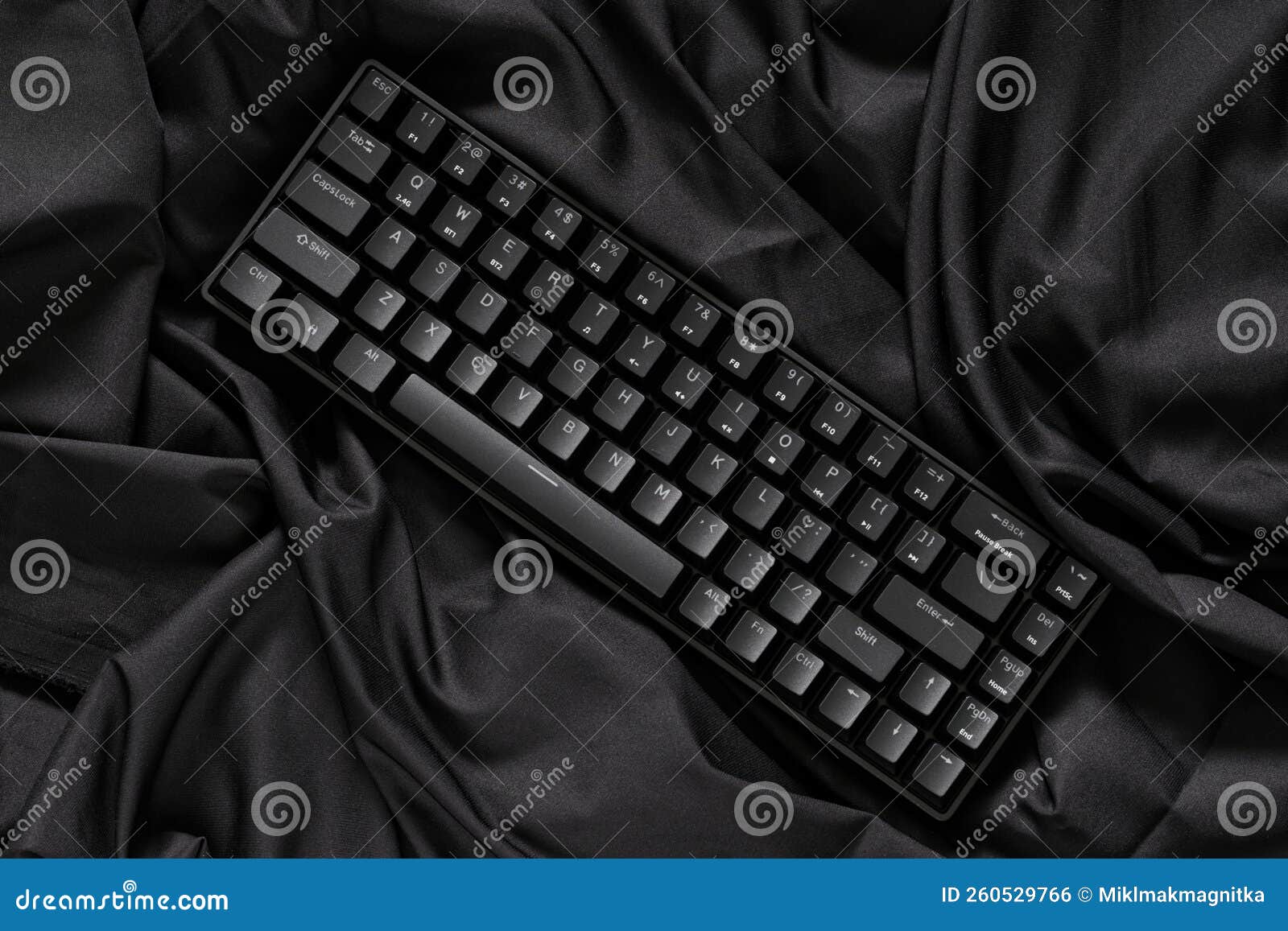 Modern Trendy Wireless Computer Keyboard in Black Silk Interior ...