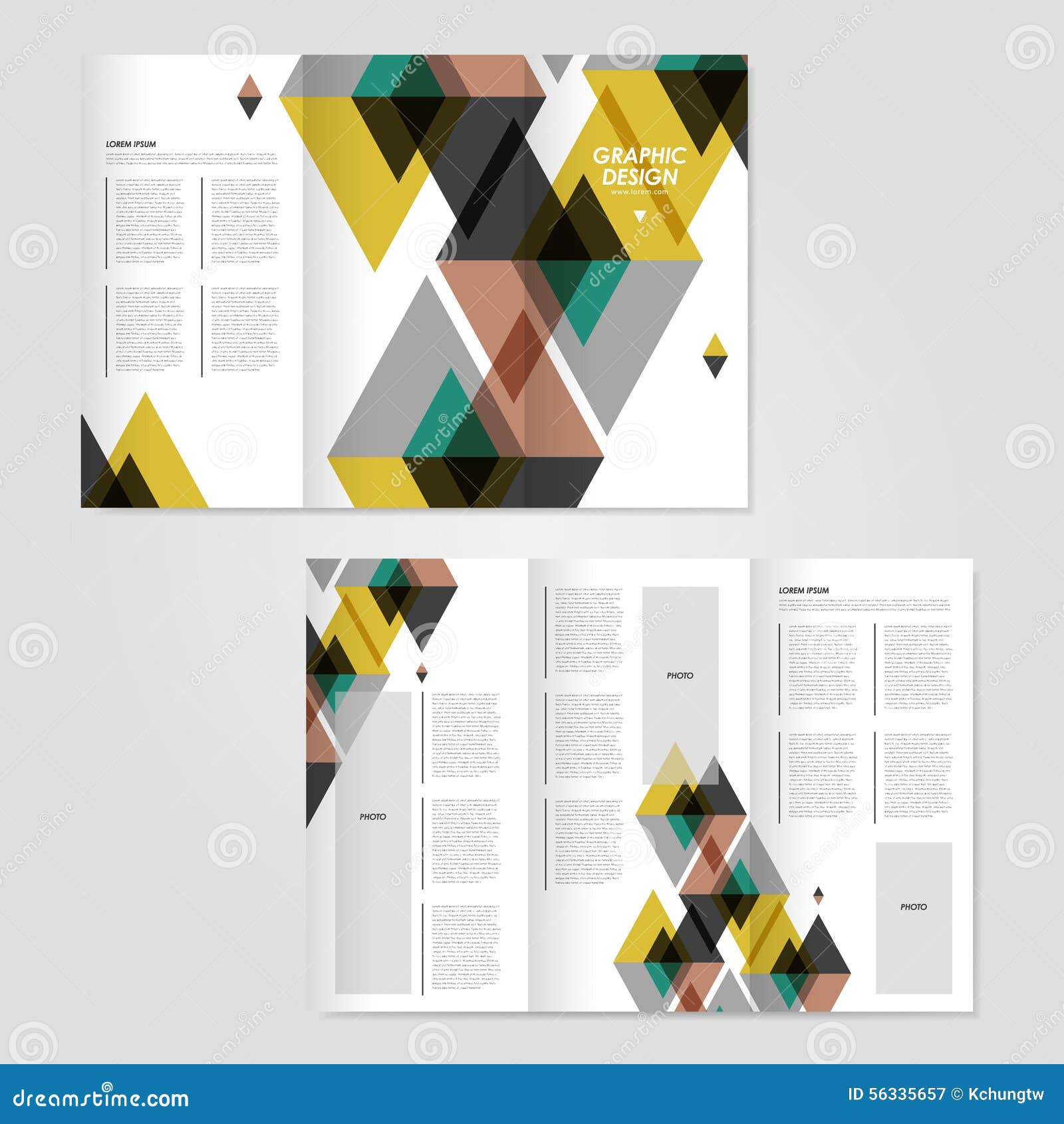 Modern Tri-fold Template Design Stock Vector - Illustration of green ...