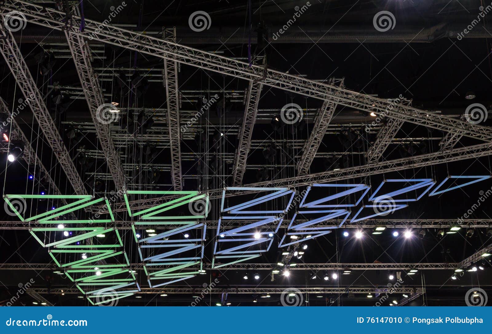 Modern Triangle Blub with the Steel Frame. Stock Photo - Image of dark ...