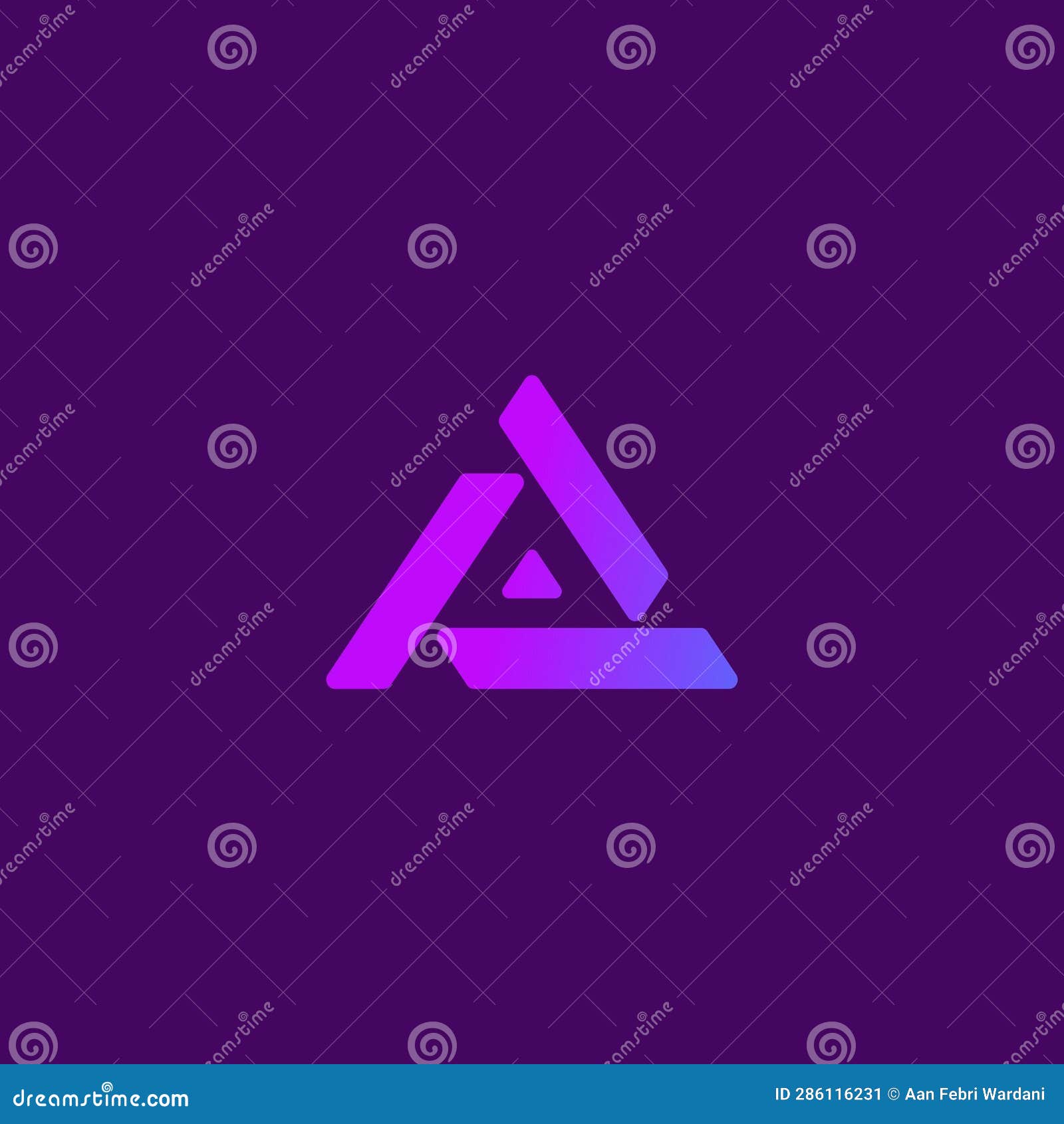 Modern Triangle Logo with Cyberpunk Colors Stock Vector - Illustration ...