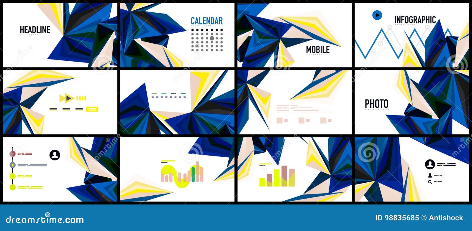 Modern Triangle Presentation Template Stock Vector - Illustration of ...