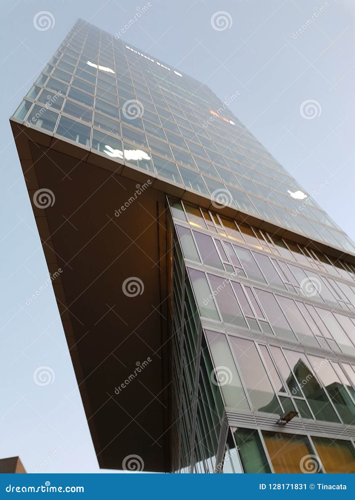 Modern Triangle Shaped Office Building Stock Image - Image of modern ...