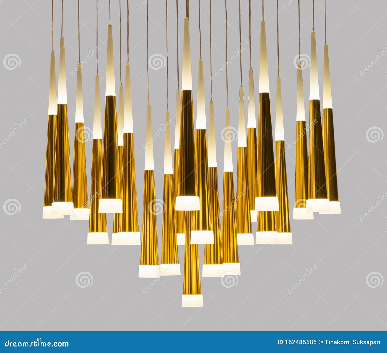 Triangular Shape Ceiling Light Bulbs Group Interior Decoration Stock ...