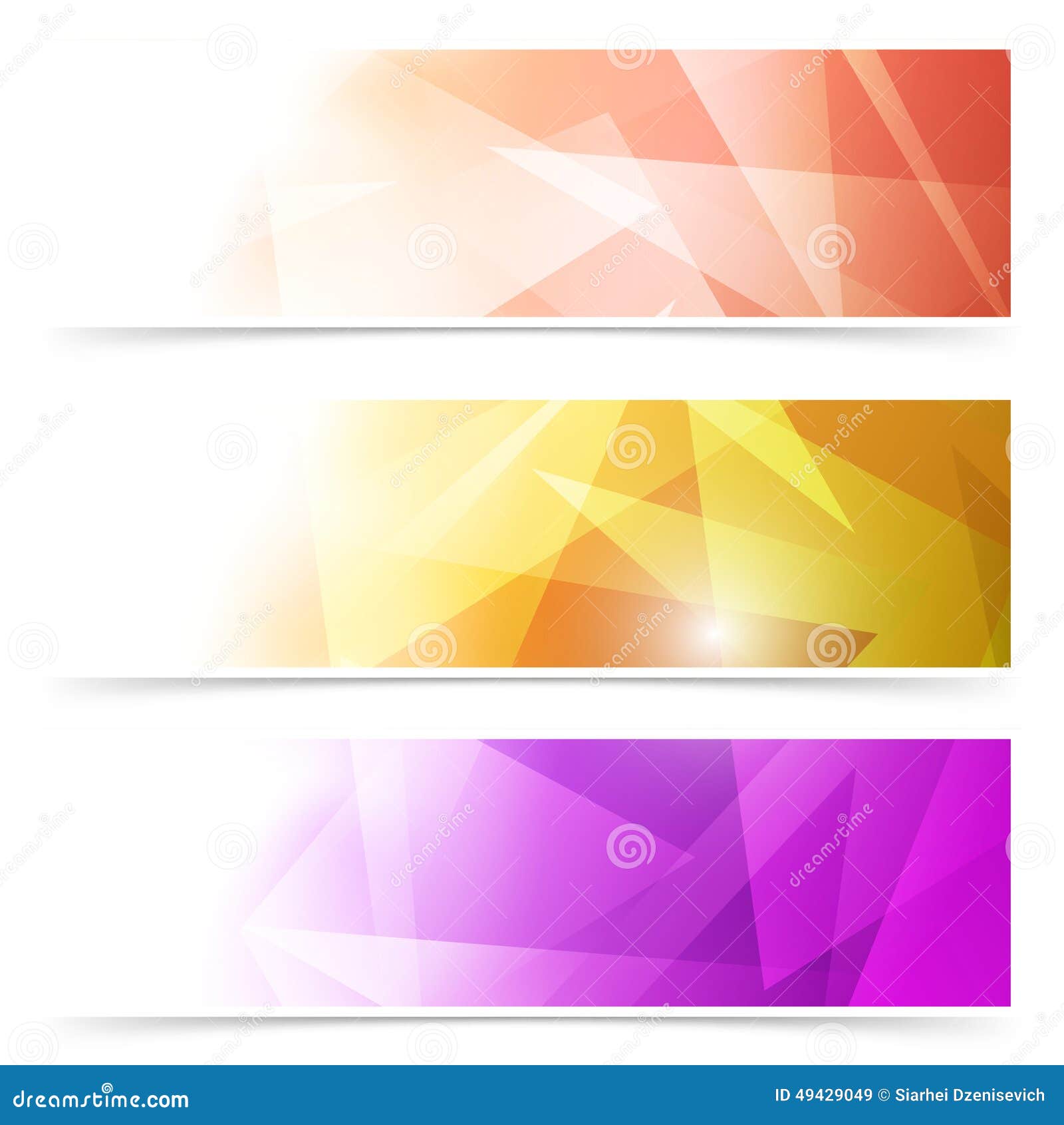 Modern Triangular Web Banner Collection Stock Vector - Illustration of ...