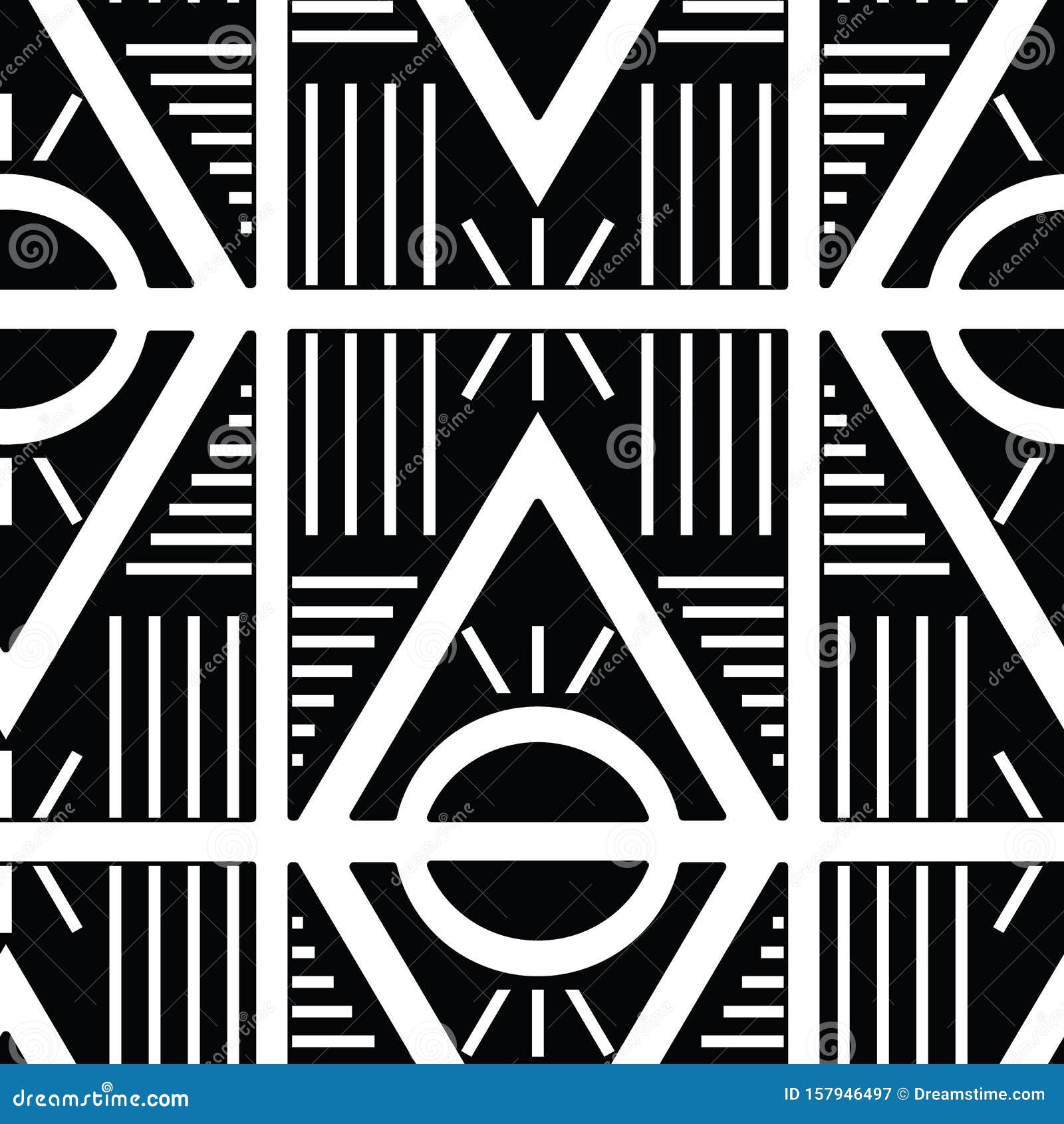Modern Tribal Geometric Design, Vector Seamless Pattern Stock Vector ...