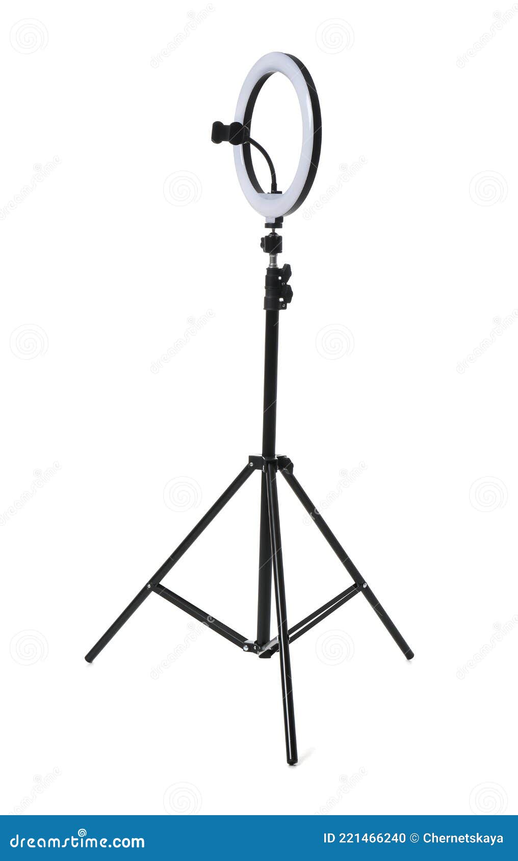 Modern Tripod with Ring Light Isolated on White Stock Photo - Image of ...