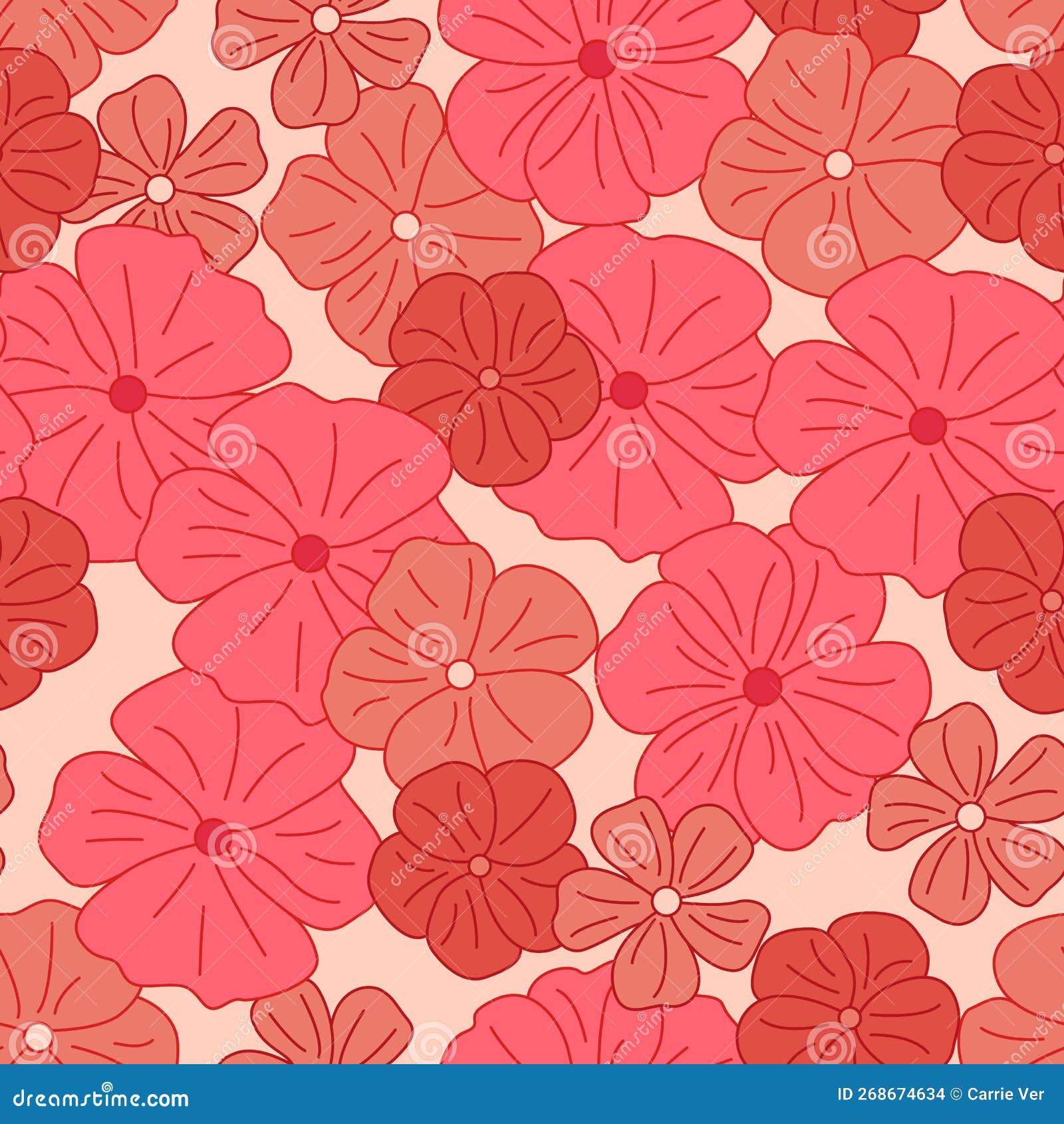 Modern Tropical Flowers Seamless Pattern Design Stock Vector