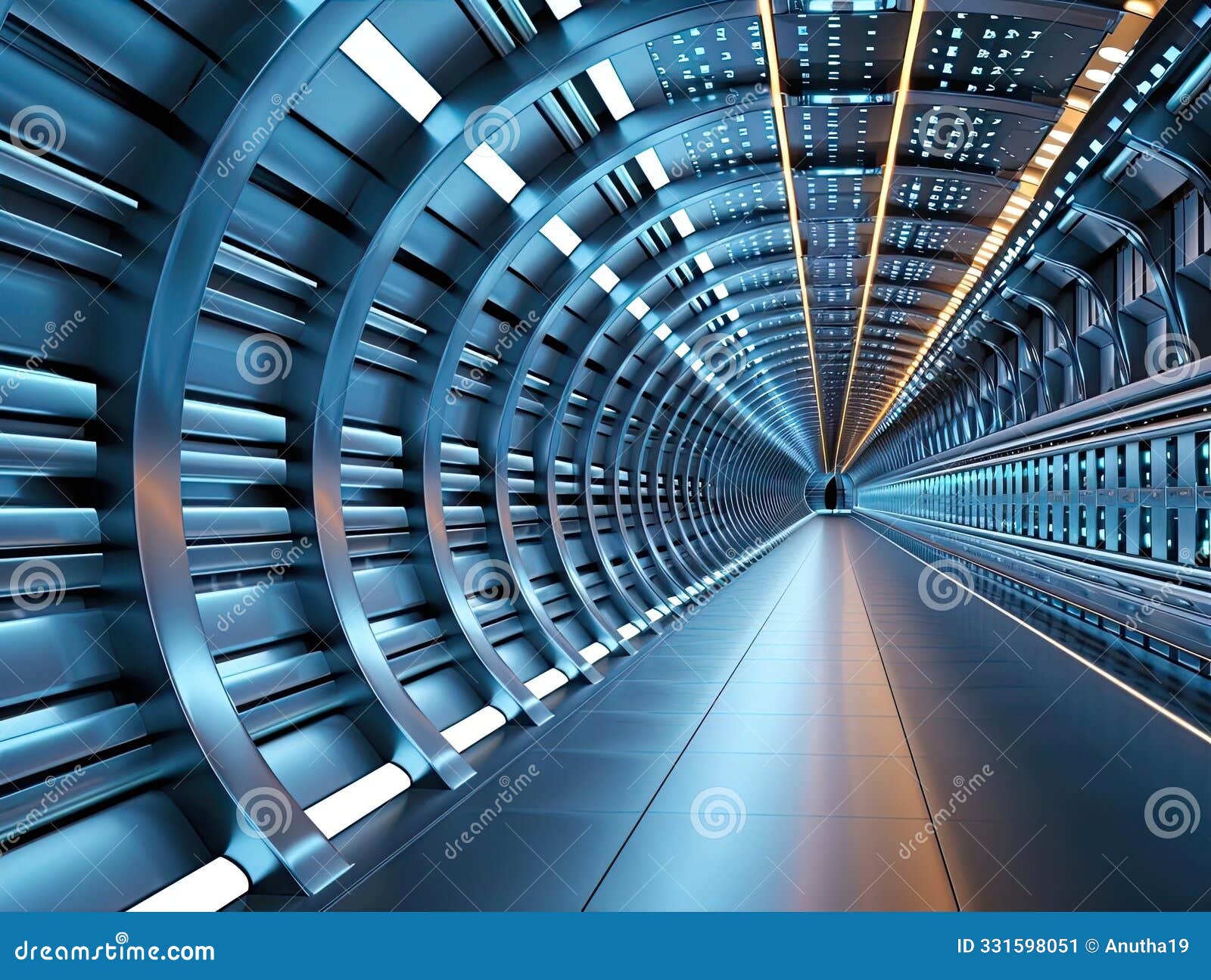 Modern Tunnel Pattern with Sleek Cyber Visuals and Dynamic Lighting ...
