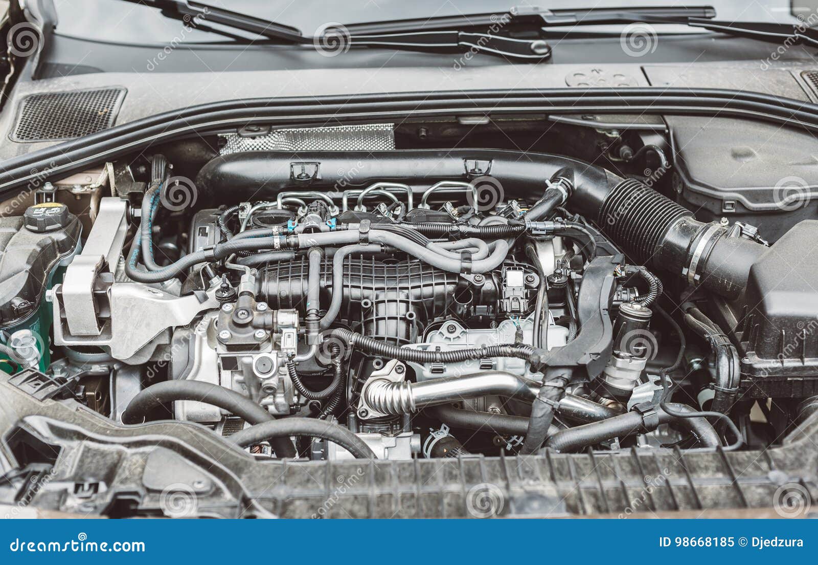 Modern Turbocharged Diesel Engine. Stock Image - Image of modern ...