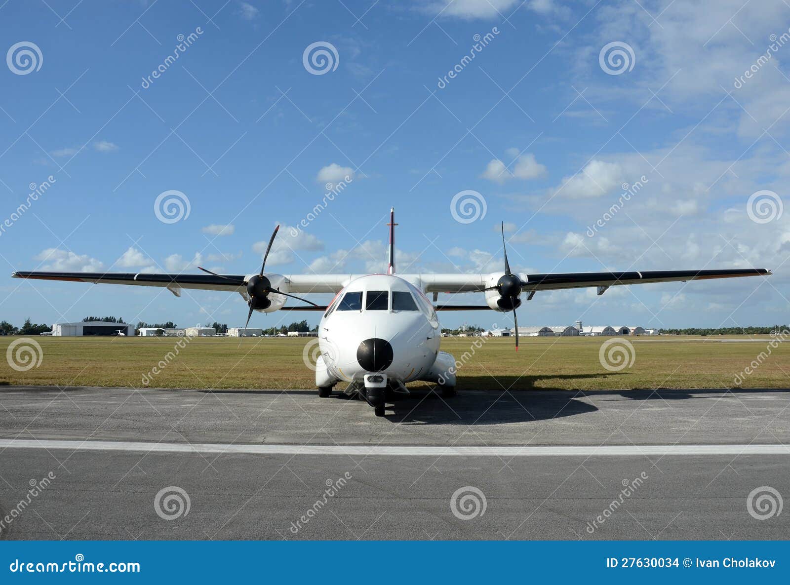 Modern turboprop airplane stock photo. Image of frontal - 27630034