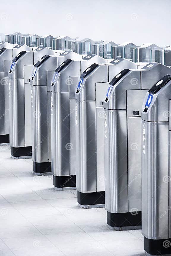 Modern turnstile stock image. Image of iron, barrier, check - 3443147