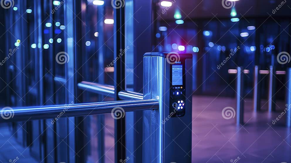 Modern Turnstile Card Reader System Enhancing Building Security in ...