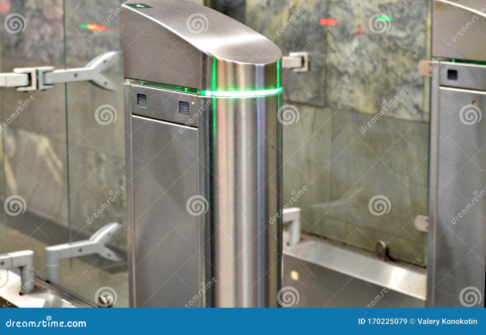 Modern Turnstile in the Subway with Indicator Light Stock Image - Image ...