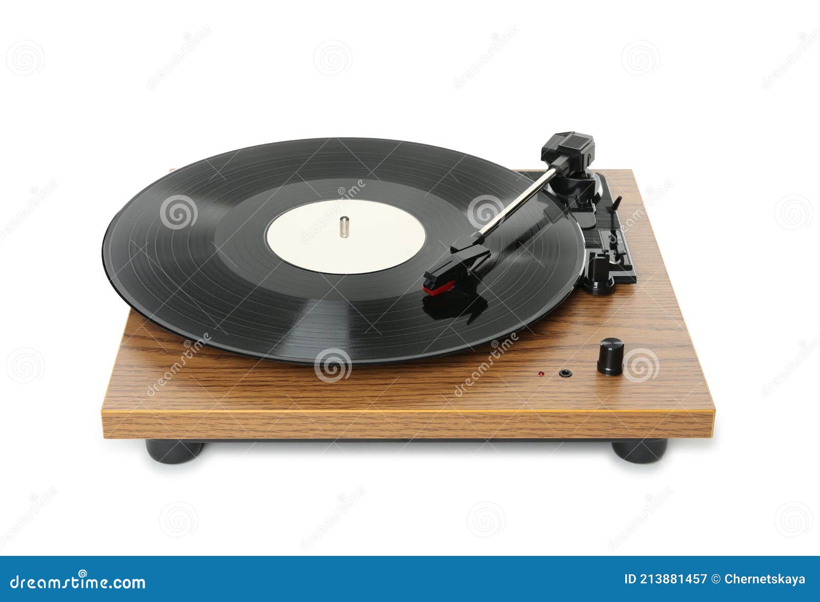 Modern Turntable with Vinyl Record Isolated on White Stock Image ...