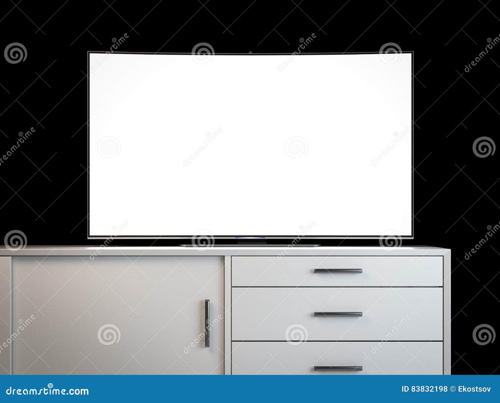 Modern Tv with Blank Screen. 3d Rendering Stock Illustration ...