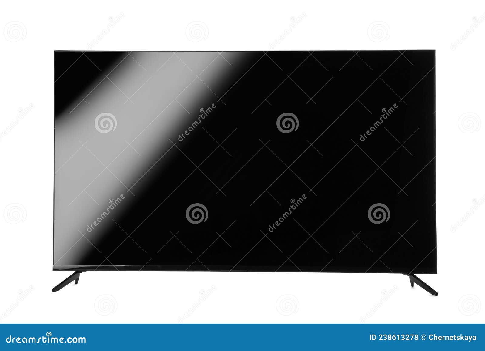 Modern TV with Blank Wide Screen Isolated on White Stock Photo - Image ...