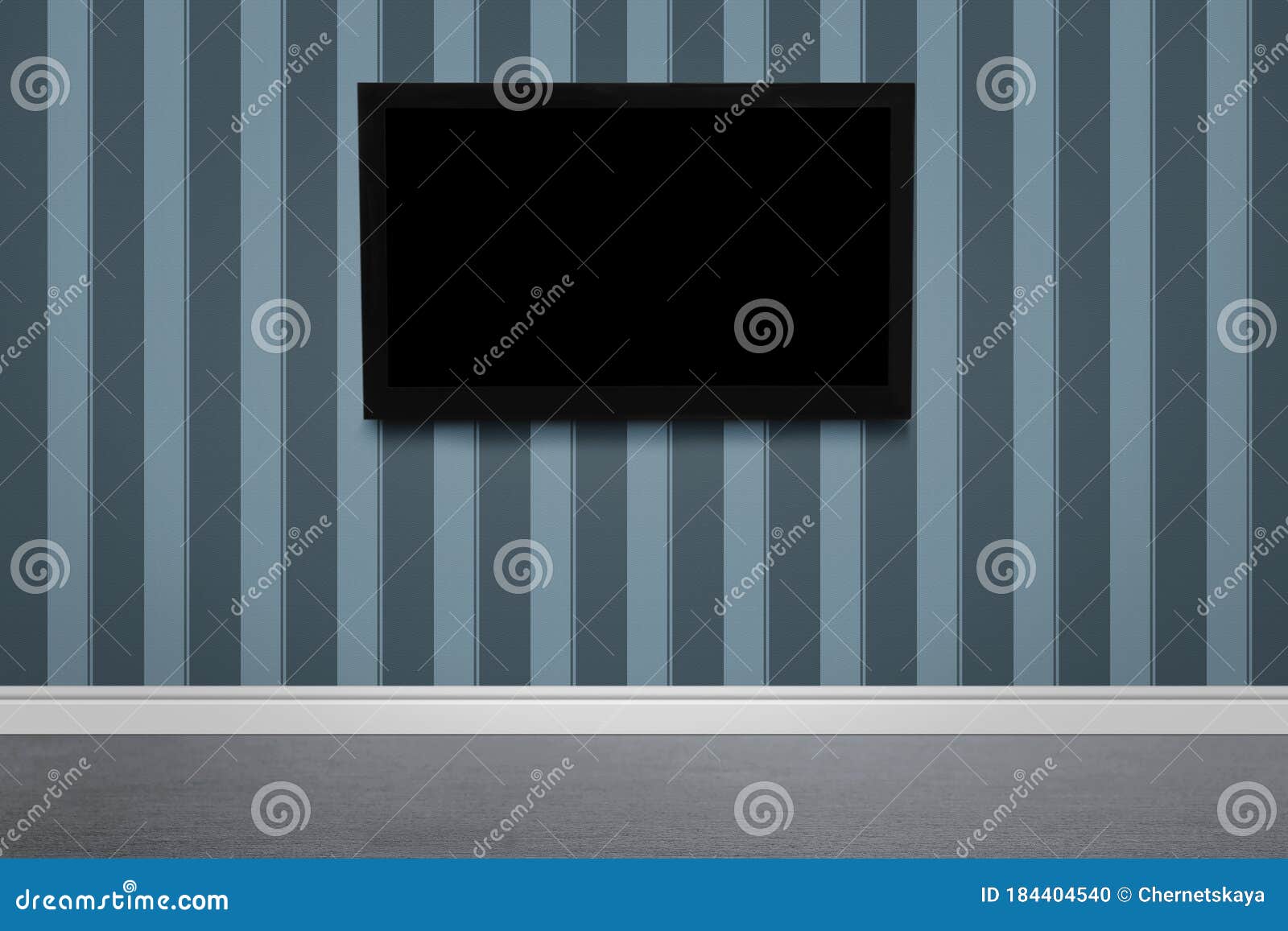 TV on Color Wall in Room. Space for Design Stock Photo - Image of ...