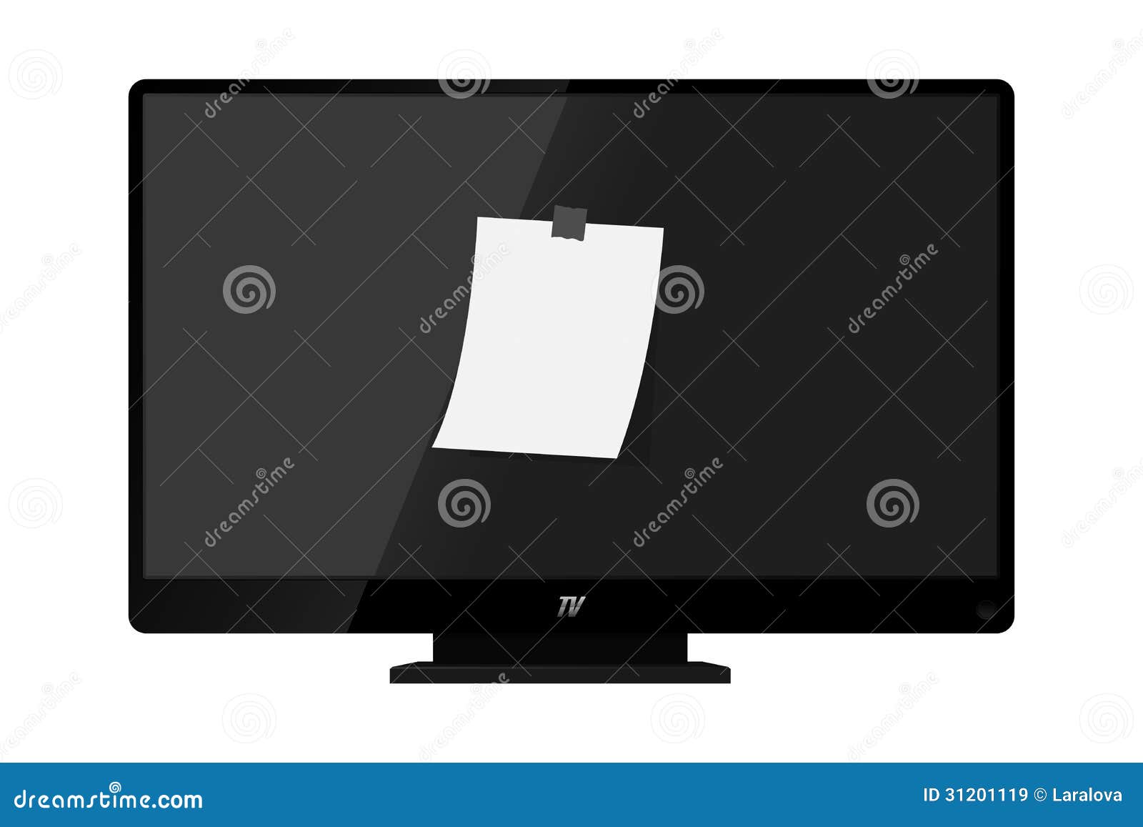 Modern tv with note stock vector. Illustration of broadcasting - 31201119
