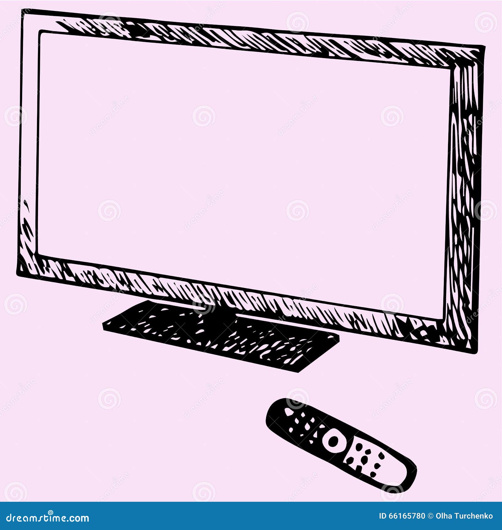 Modern TV and Remote Control Stock Vector - Illustration of design ...