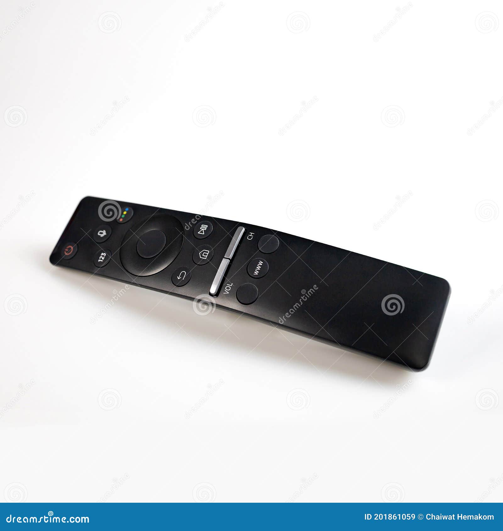 Modern TV Remote Control Isolated on White Background. Low Angle View ...