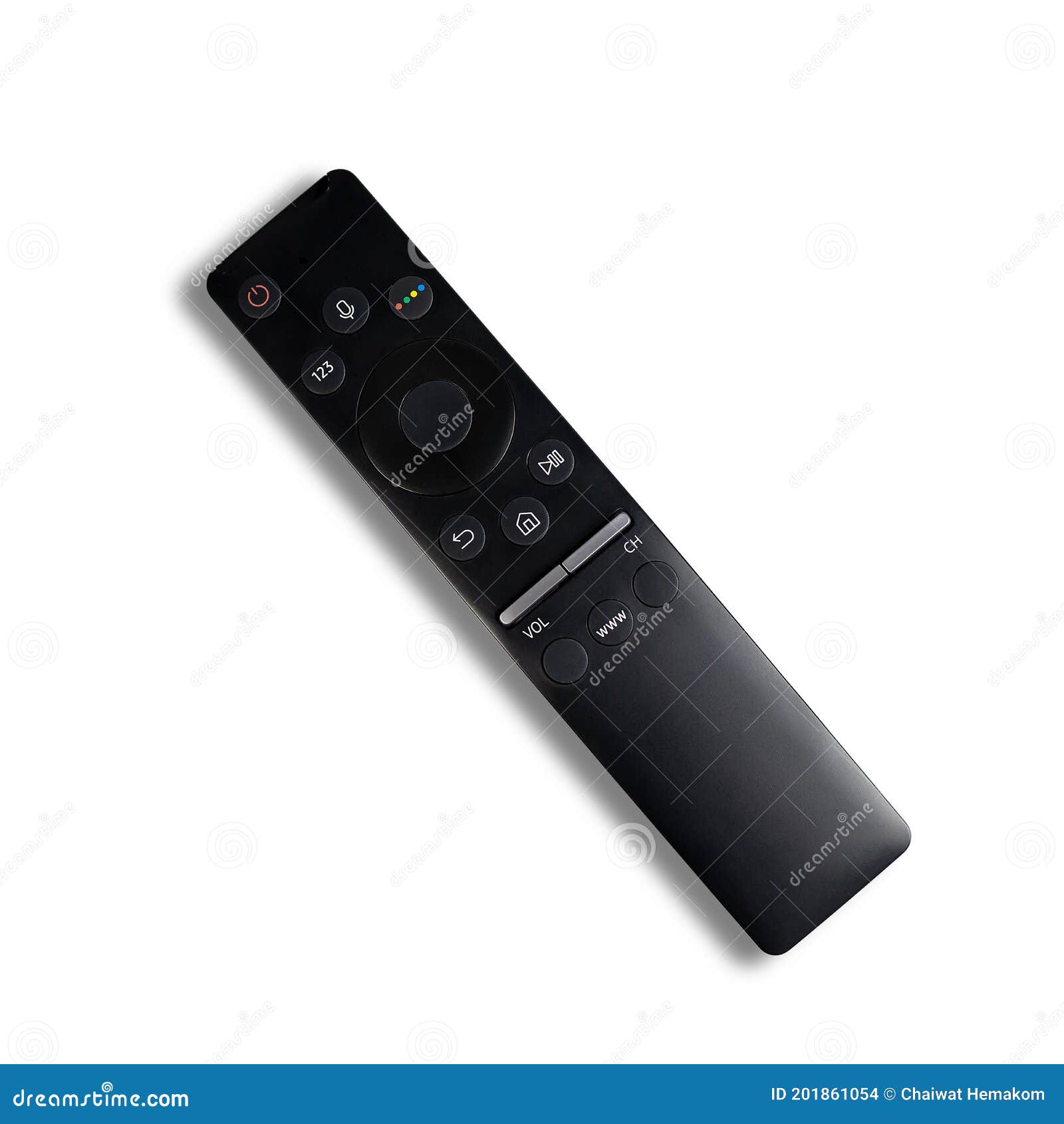 Modern TV Remote Control Isolated on White Background. Top View ...