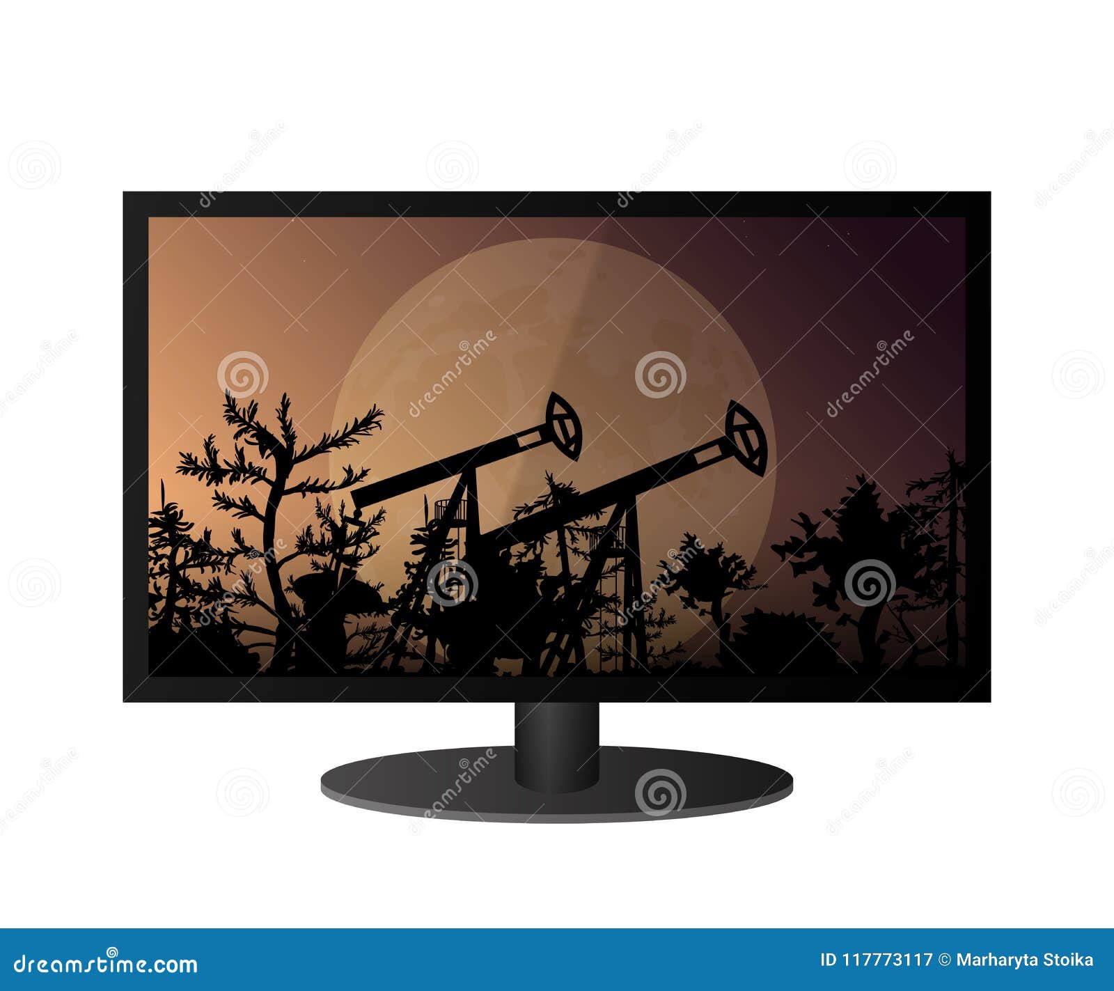 Modern TV screen. stock vector. Illustration of medium - 117773117