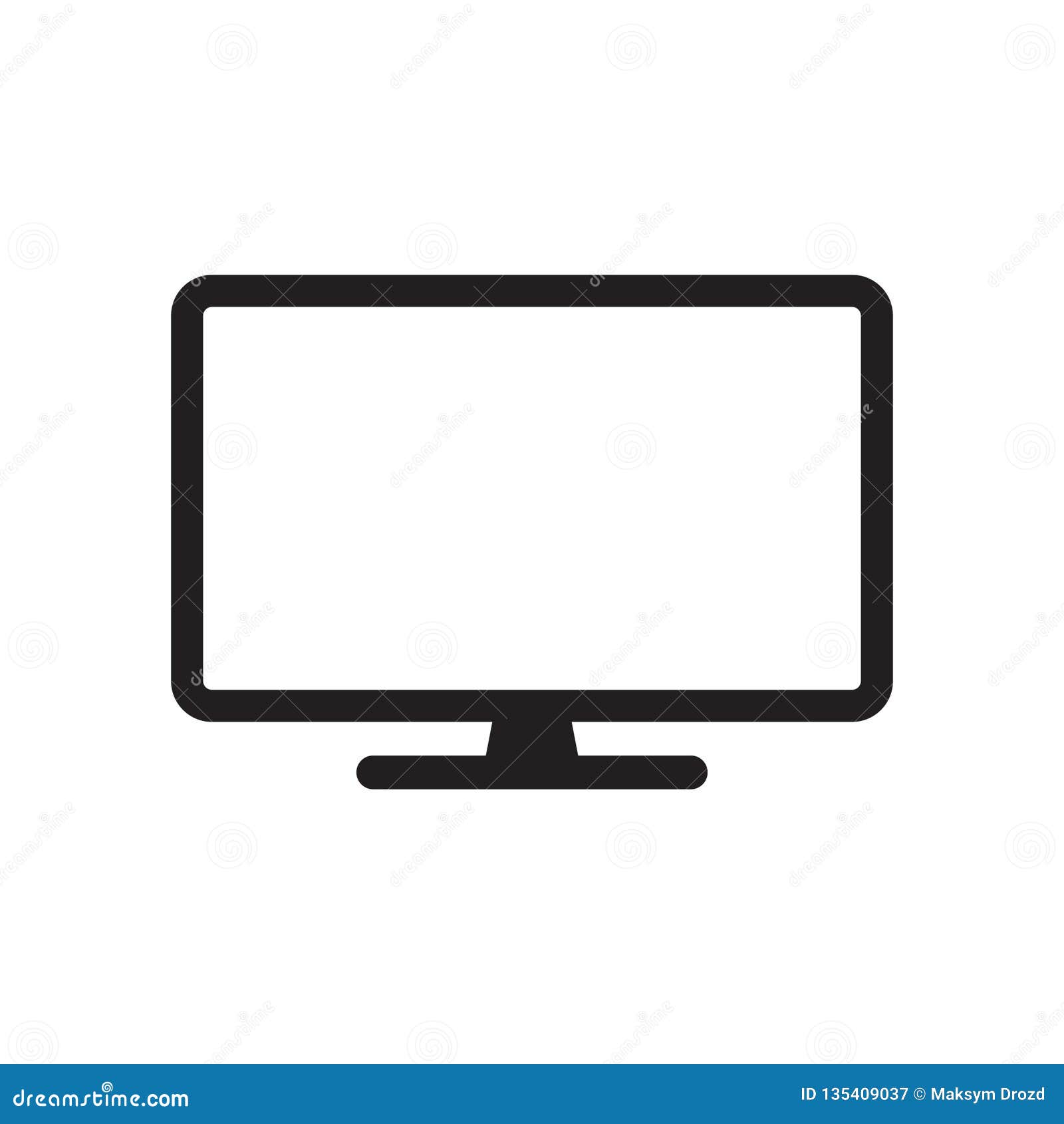 Modern TV vector icon stock illustration. Illustration of media - 135409037
