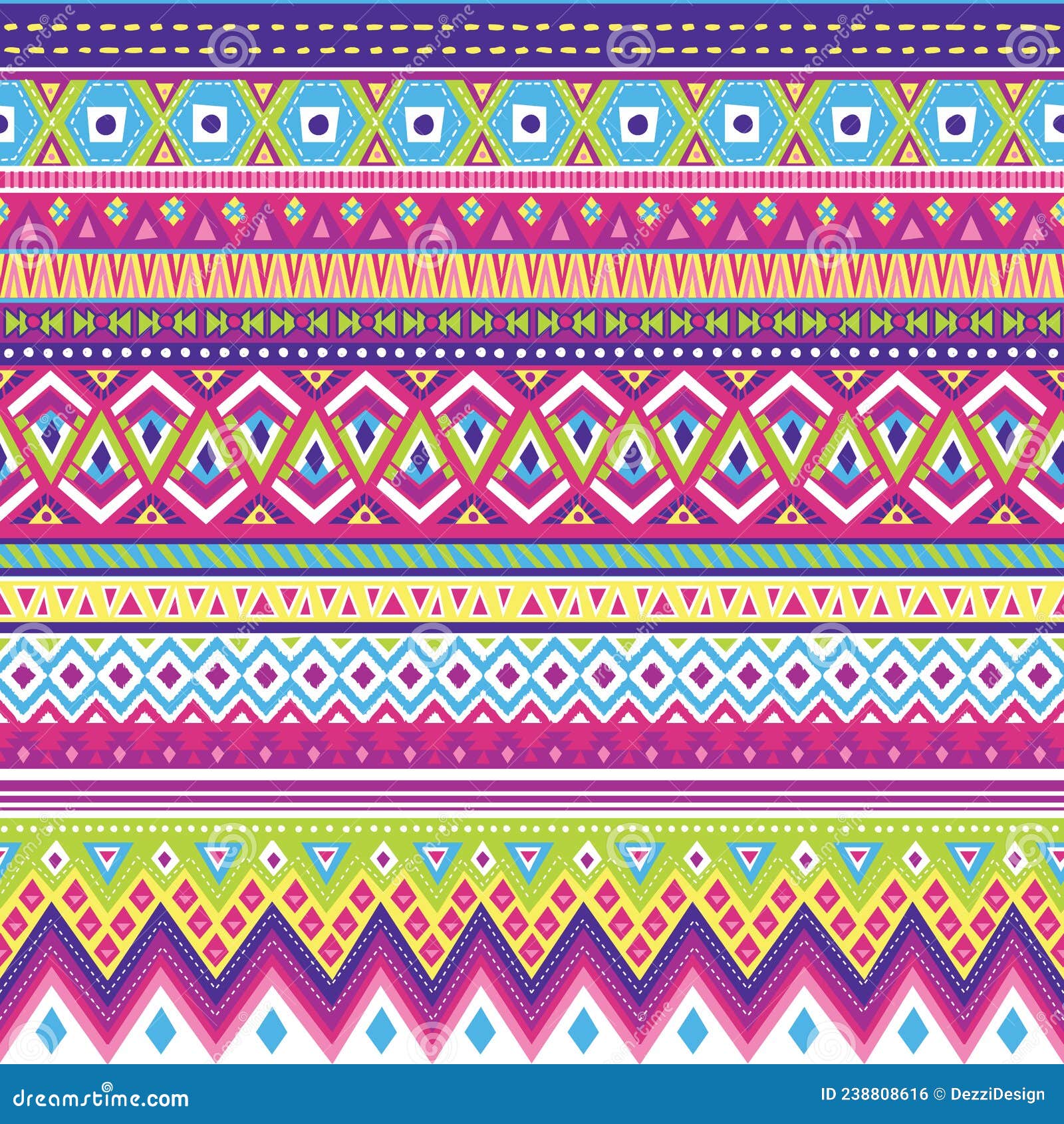 Tribal Tween Seamless Vector Doodle Pattern Stock Vector - Illustration ...
