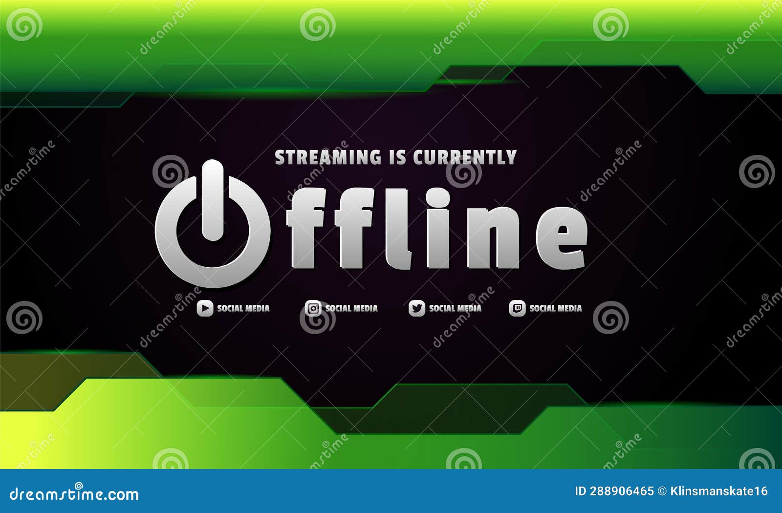 Modern Twitch Stream Offline Banner Background Stock Vector ...