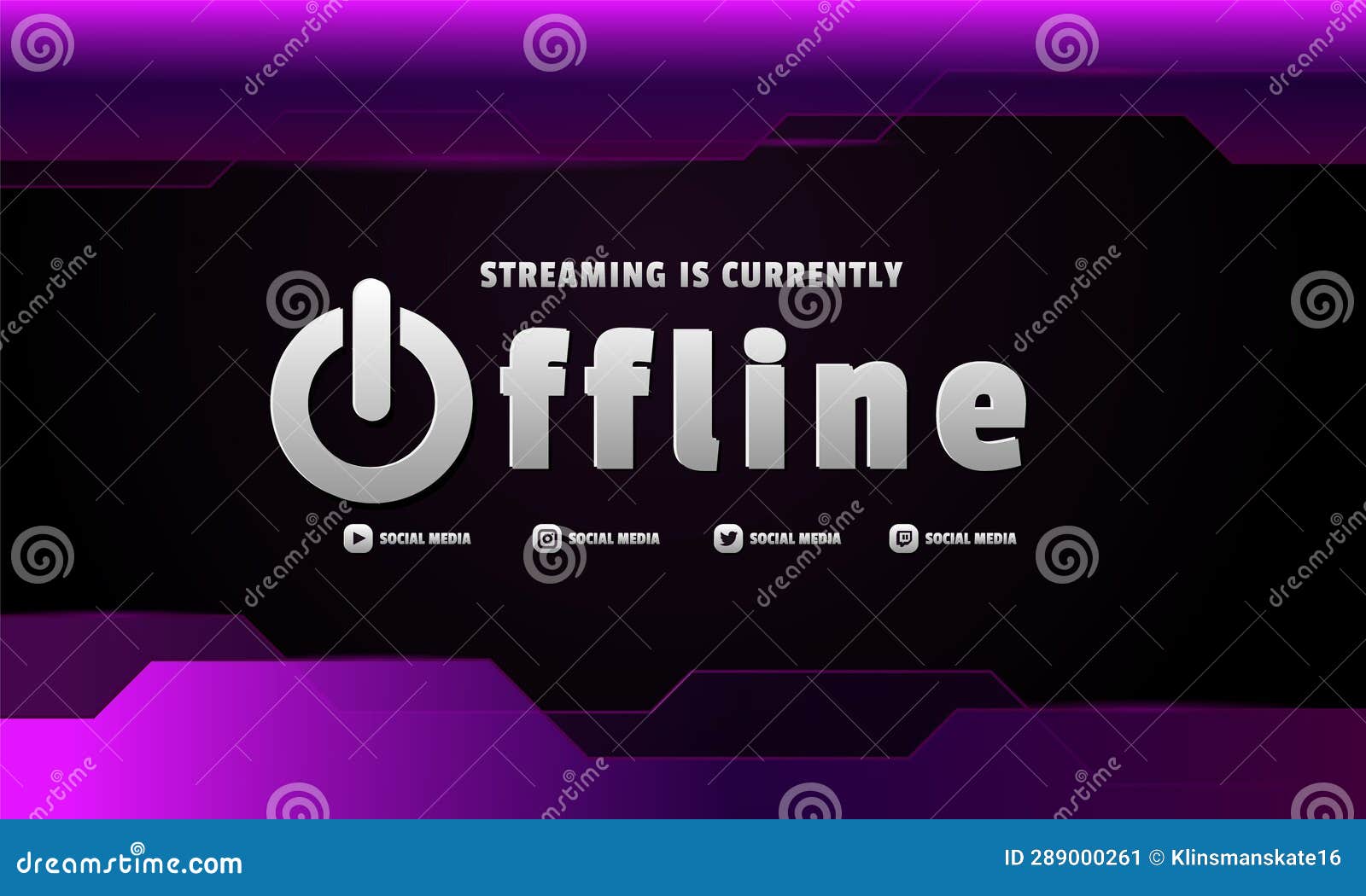 Modern Twitch Stream Offline Banner Concept Stock Vector - Illustration ...
