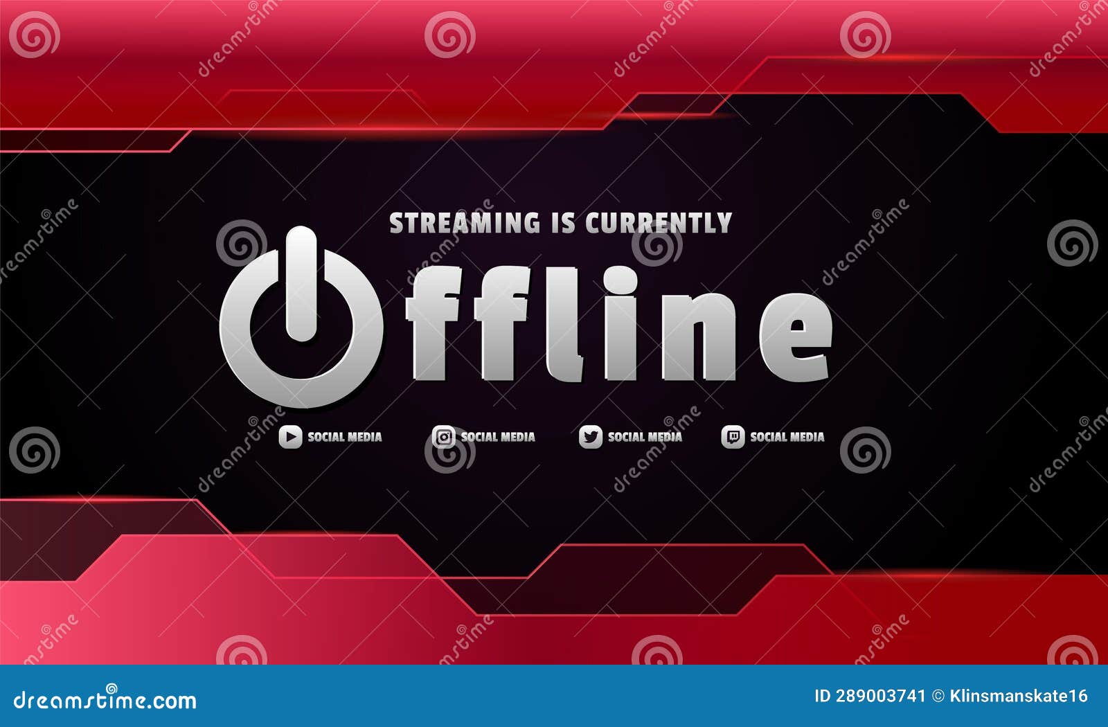 Modern Twitch Stream Offline Banner Design Stock Vector - Illustration ...