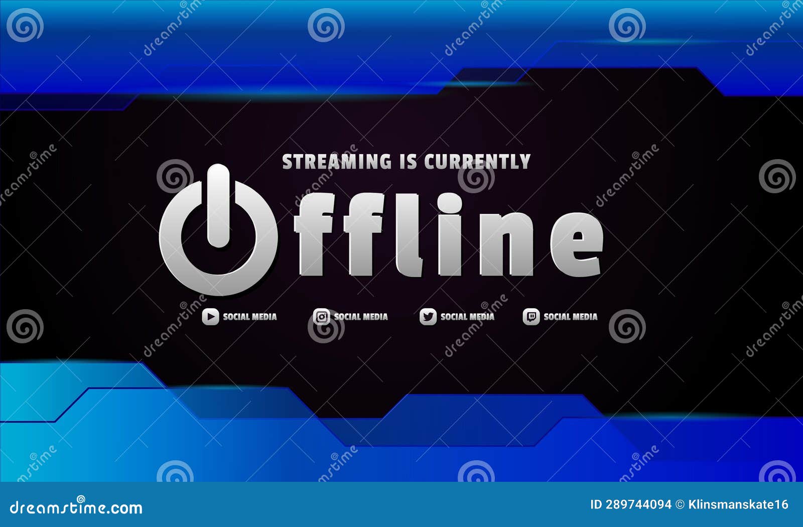 Modern Twitch Stream Offline Banner Vector Stock Vector - Illustration ...