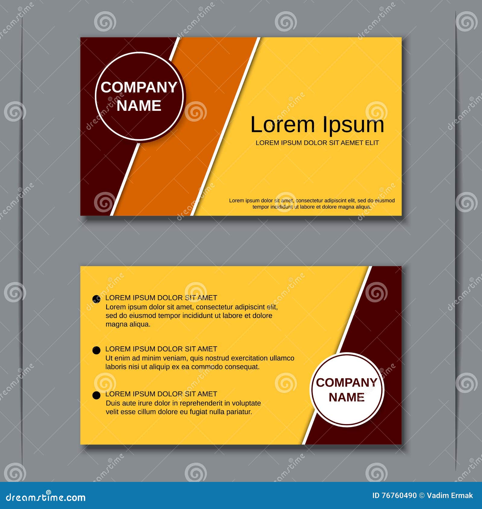 Modern Two-sided Visiting Card Vector Template Stock Vector ...