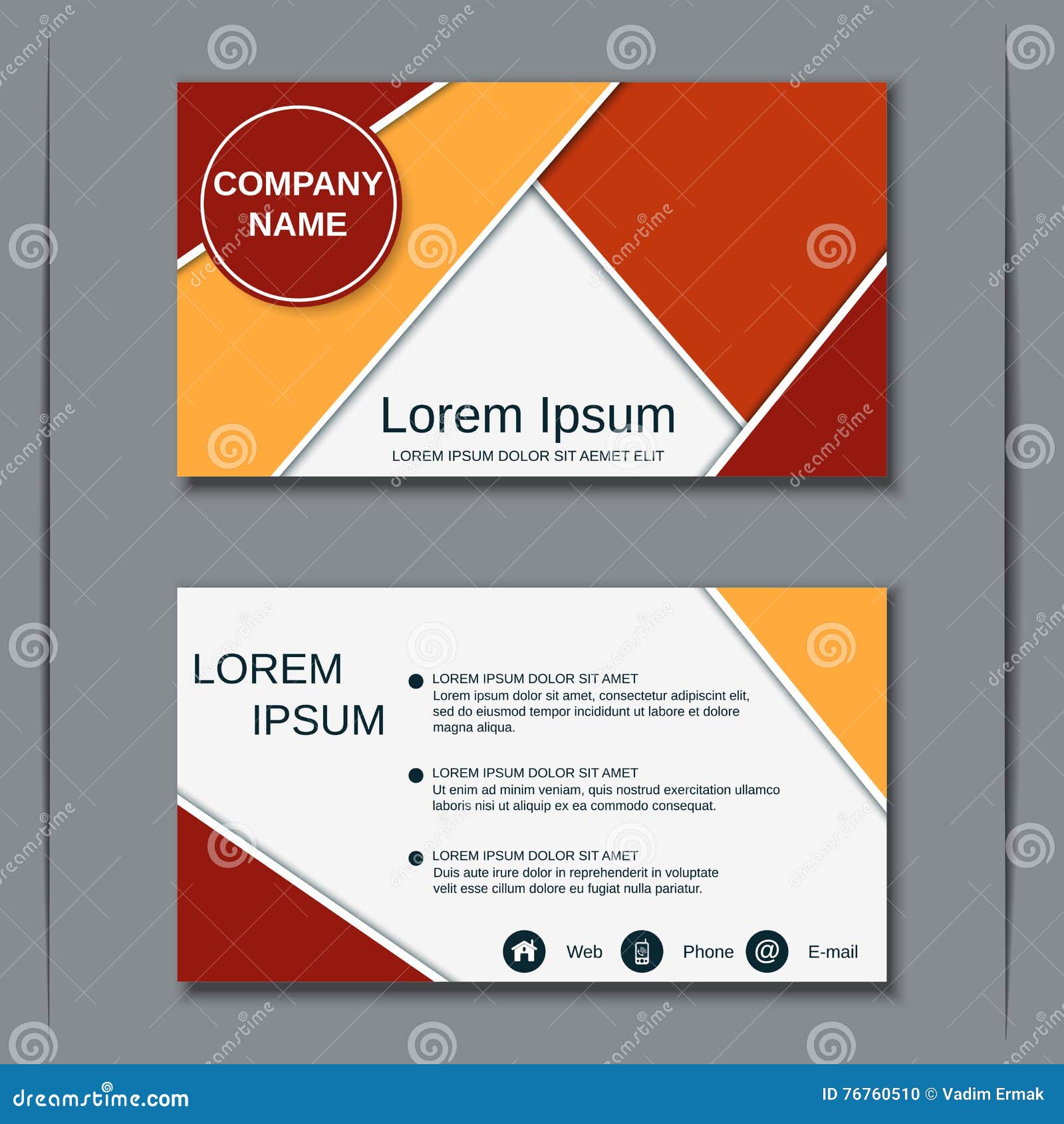 Modern Two-sided Visiting Card Vector Template Stock Vector ...