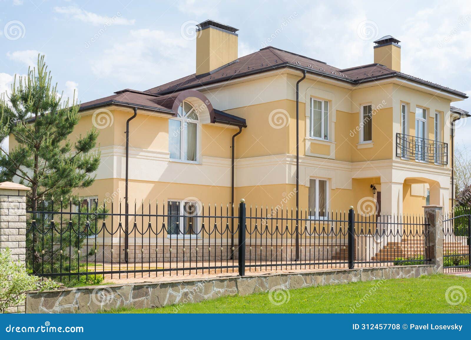Modern two storey cottage stock photo. Image of contemporary - 312457708