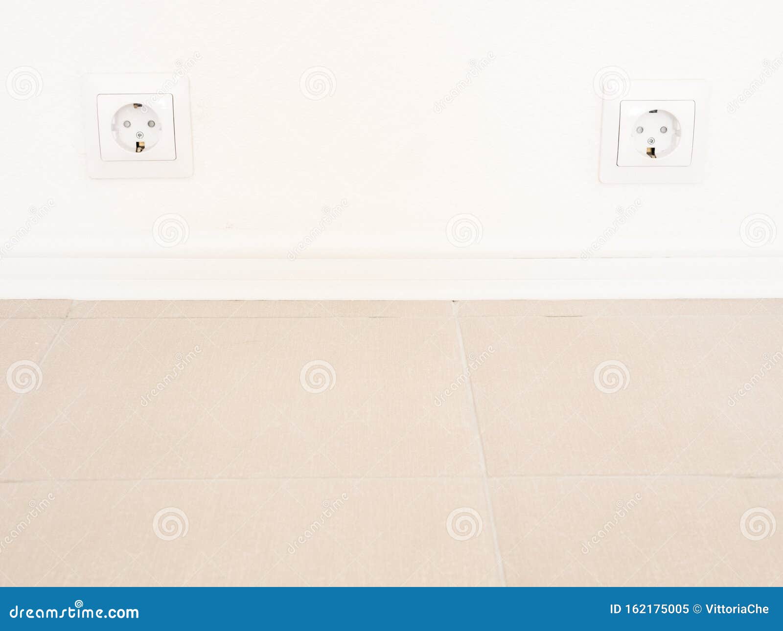 Modern Two White Socket on the Wall. Household Electrical Equipment ...
